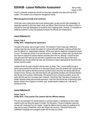 Lesson reflection final | PDF