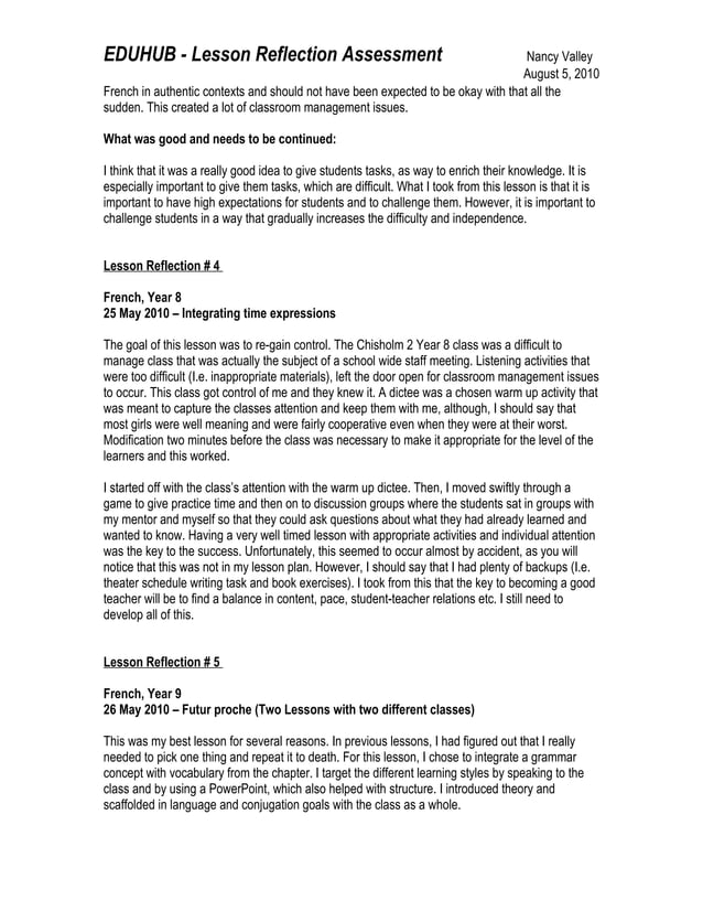 Lesson reflection final | PDF