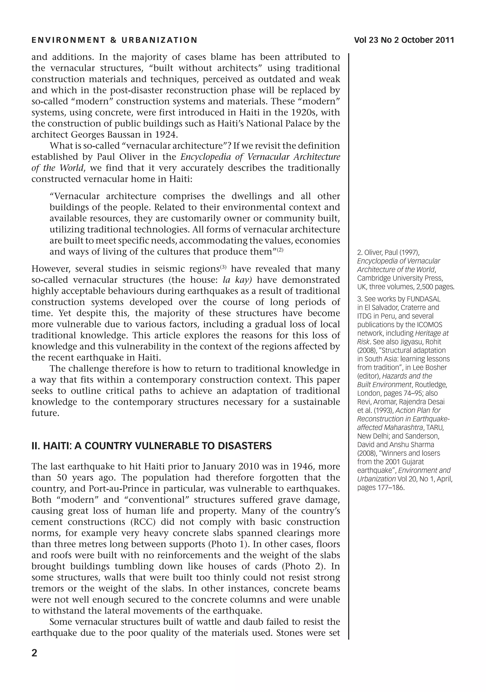 Haiti: post-earthquake lessons learned from traditional construction | PDF