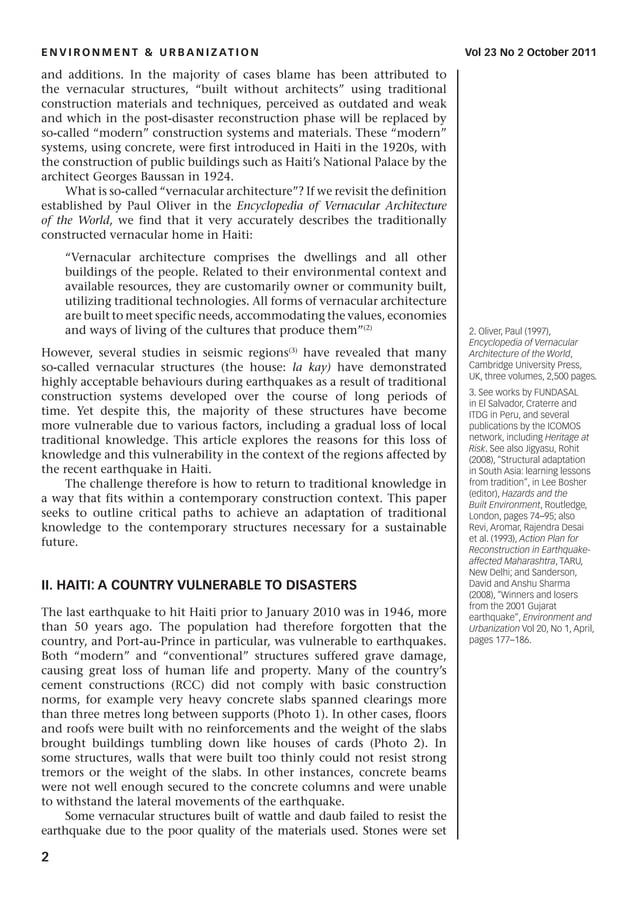 Haiti: post-earthquake lessons learned from traditional construction | PDF