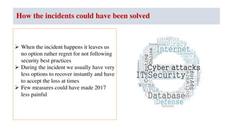 Lessons learned from 2017 cybersecurity incidents, 2018 and beyond | PDF
