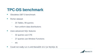 Lessons for the optimizer from running the TPC-DS benchmark | PDF