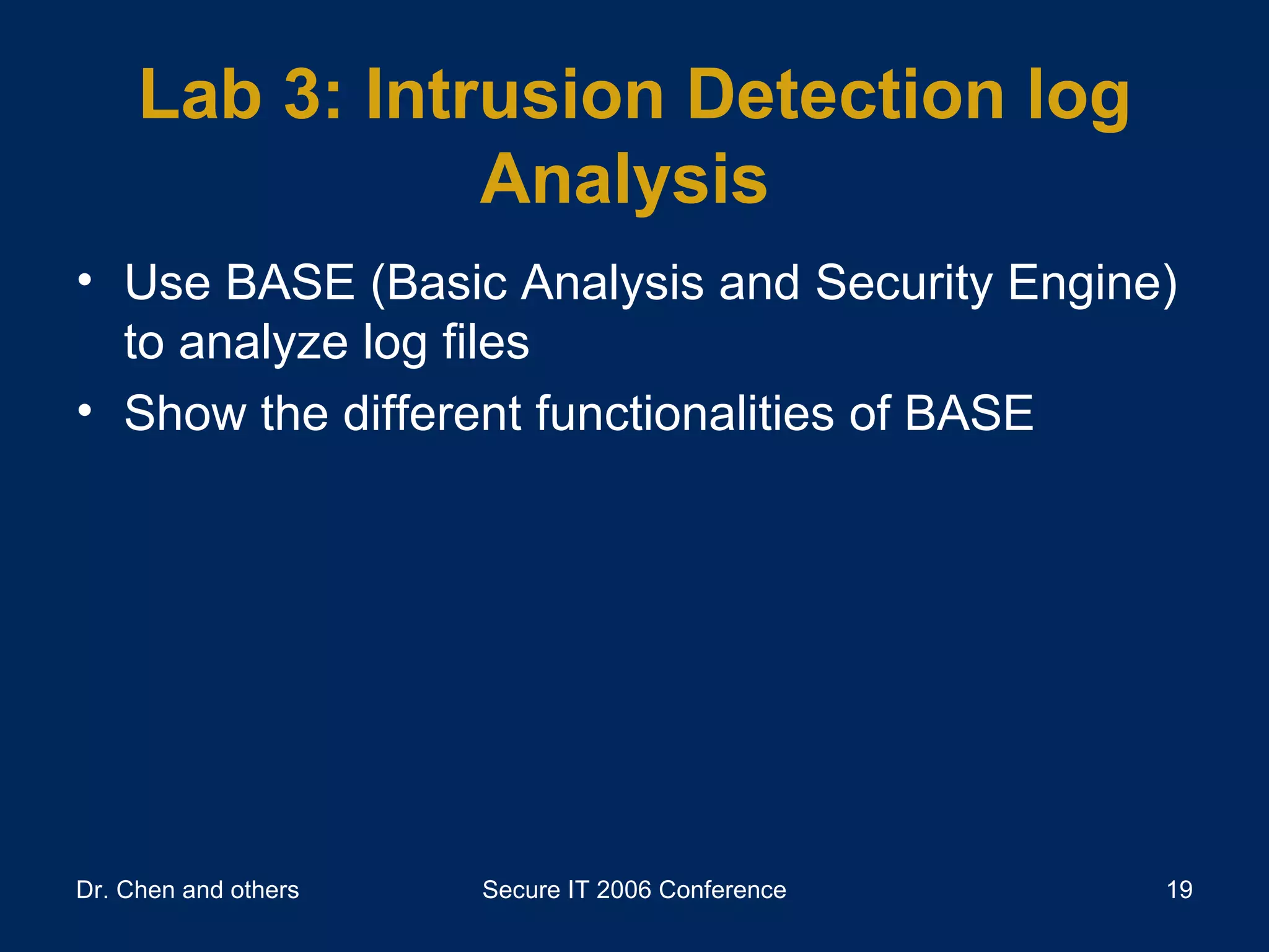 Lessons Learned from Teaching Intrusion Detection and Intrusion Prevention with Snort | PPT ...