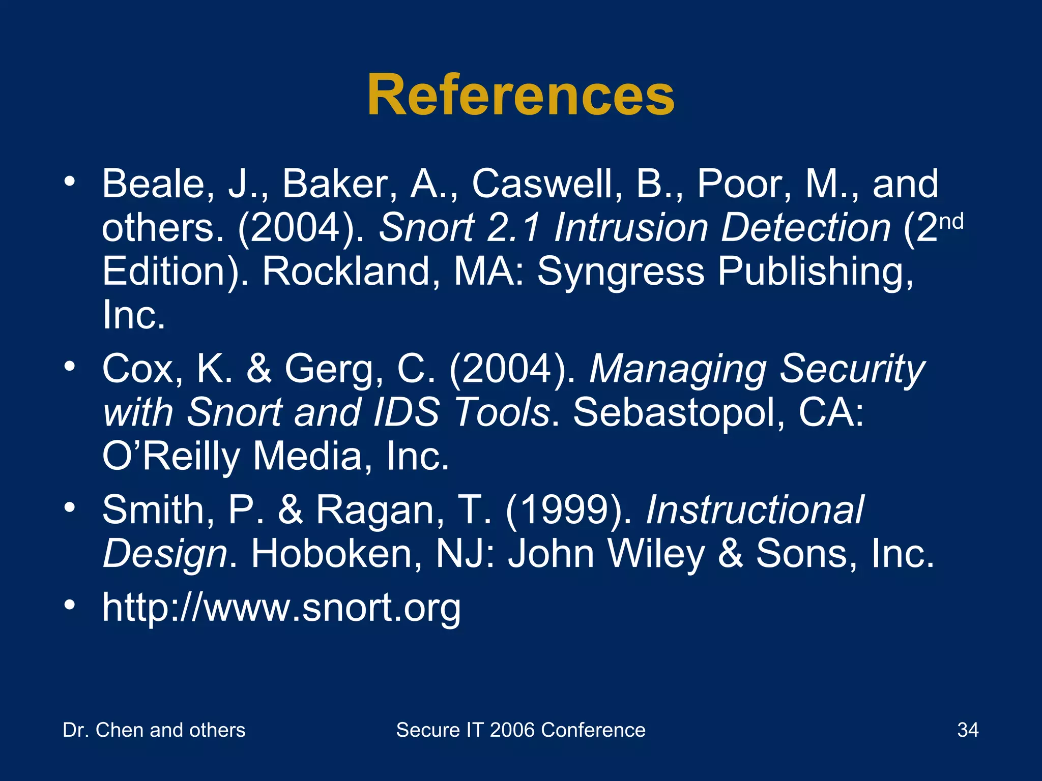 Lessons Learned from Teaching Intrusion Detection and Intrusion ...