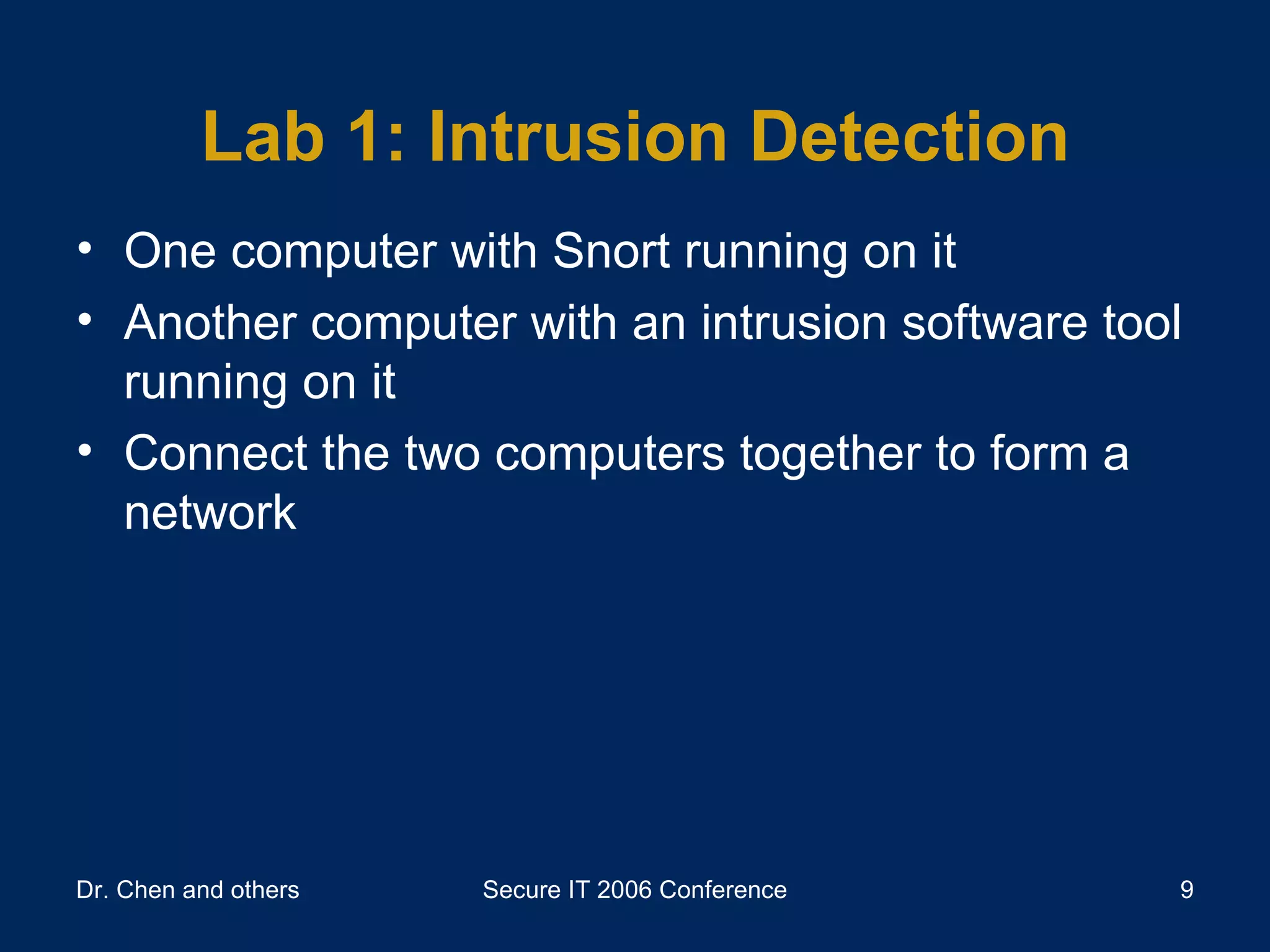 Lessons Learned from Teaching Intrusion Detection and Intrusion Prevention with Snort | PPT ...