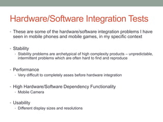 Hardware/Software Integration Testing | PPTX