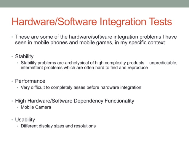 Hardware Software Integration Testing Pptx