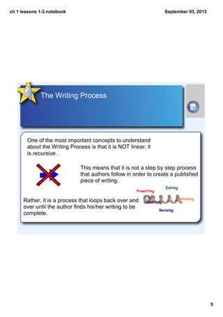 Lessons 1 3 and writing process | PDF