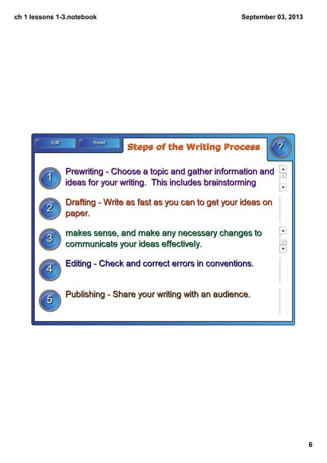 Lessons 1 3 and writing process | PDF