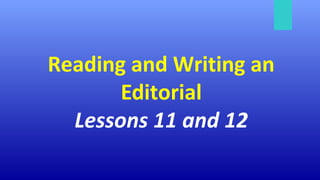 EAPP11_Lessons 11 12 editorial | PPT | Publishing Industry | Industries