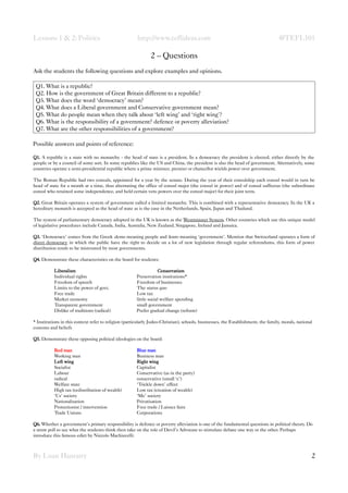 Lessons 1&2: Politics | PDF