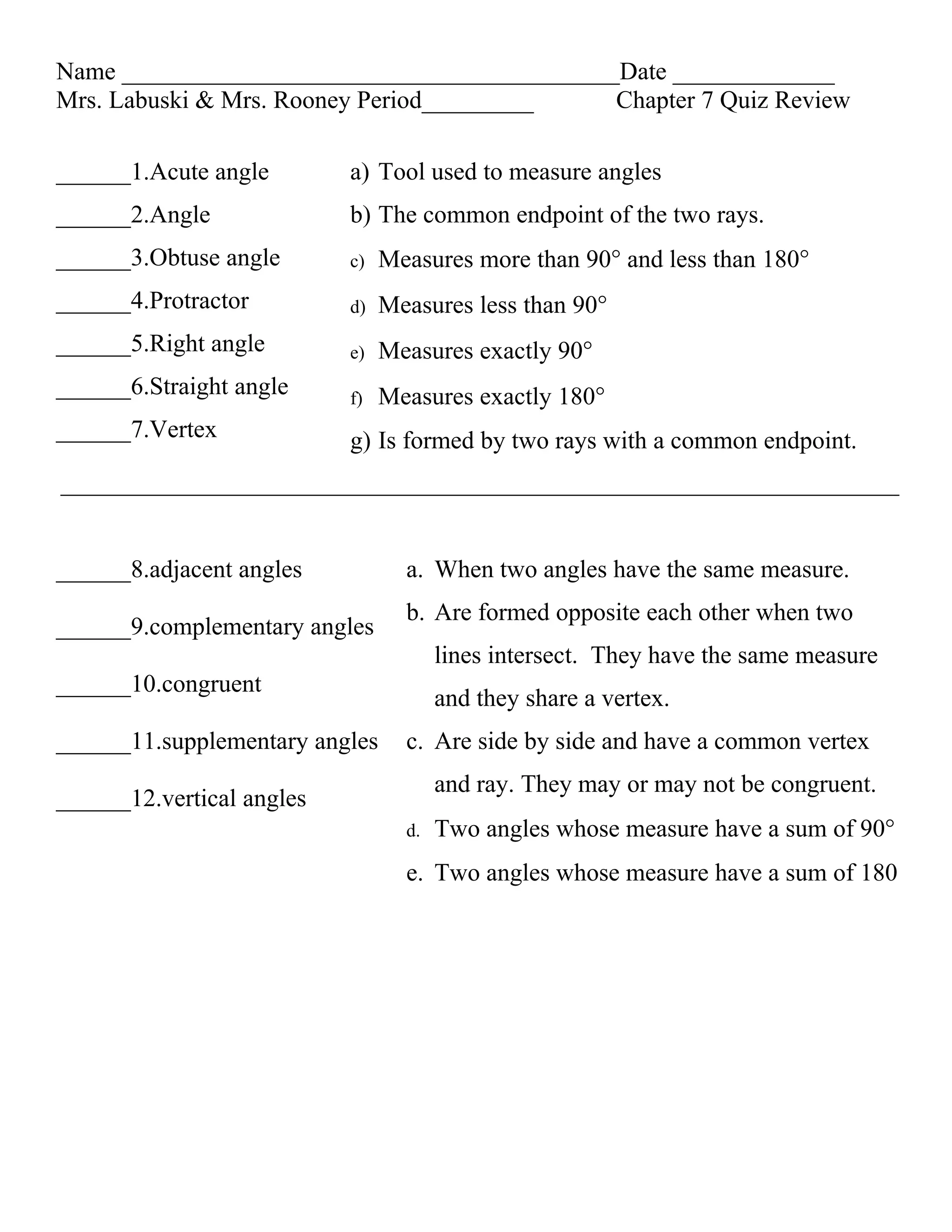 Lessons 7 1-7-5 quiz review | DOC