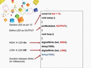 Lesson sample introduction to arduino | PPTX