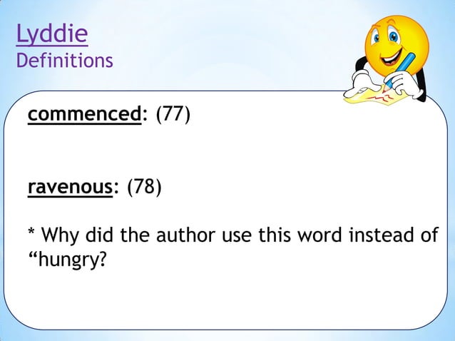 Lyddie: Lesson seven, Unit 1 | PPTX | Books and Literature