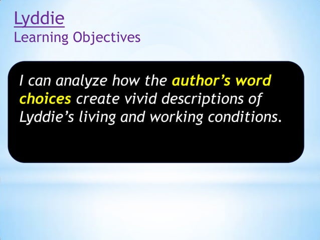 Lyddie: Lesson seven, Unit 1 | PPTX | Books and Literature
