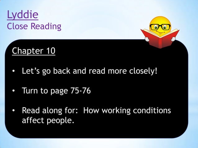 Lyddie: Lesson seven, Unit 1 | PPTX | Books and Literature