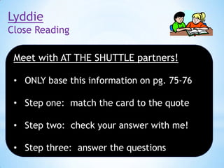 Lyddie: Lesson seven, Unit 1 | PPTX