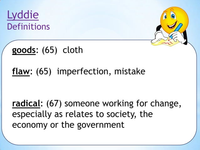 Lyddie: Lesson seven, Unit 1 | PPTX | Books and Literature