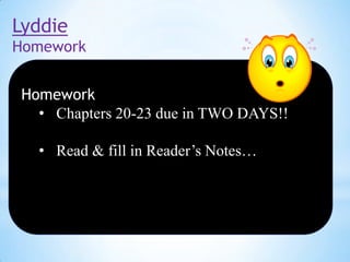 Lyddie: Lesson seventeen, Unit 1 | PPT