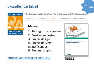 Lessons from 10 years of E-xcellence quality reviews for e-learning | PPT