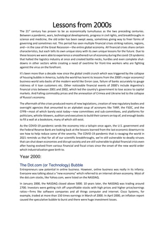 Lessons from 2000s | PDF