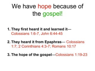 Lessons from Colosse (Colossians 1) | PPTX | Christianity | Religion ...