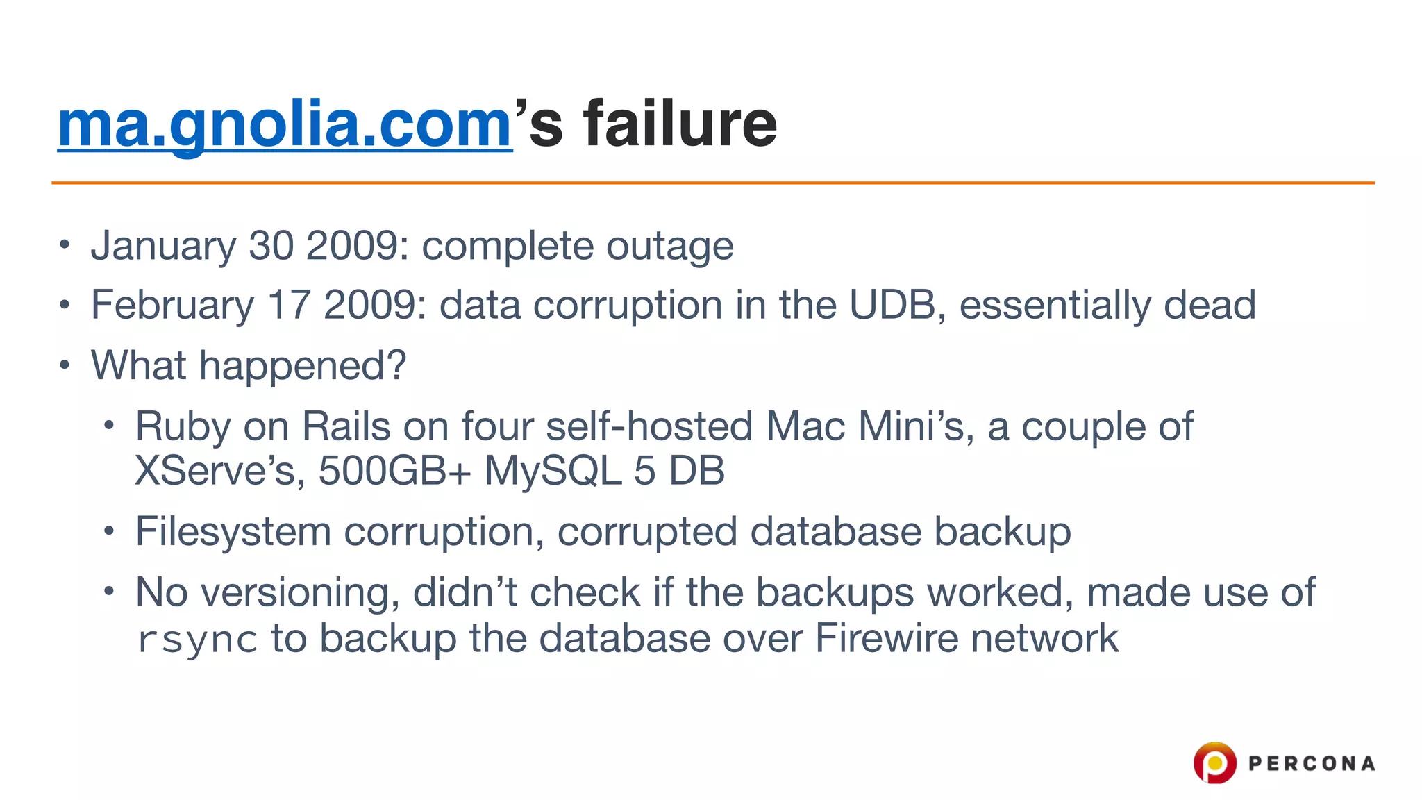 Lessons from database failures | PPT