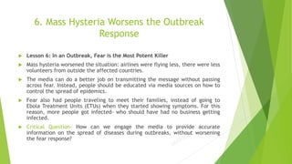 Lessons from Ebola: Preventing the Next Epidemic | PPTX | Infectious ...