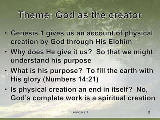 Lessons from genesis 1 (part 2) | PPTX