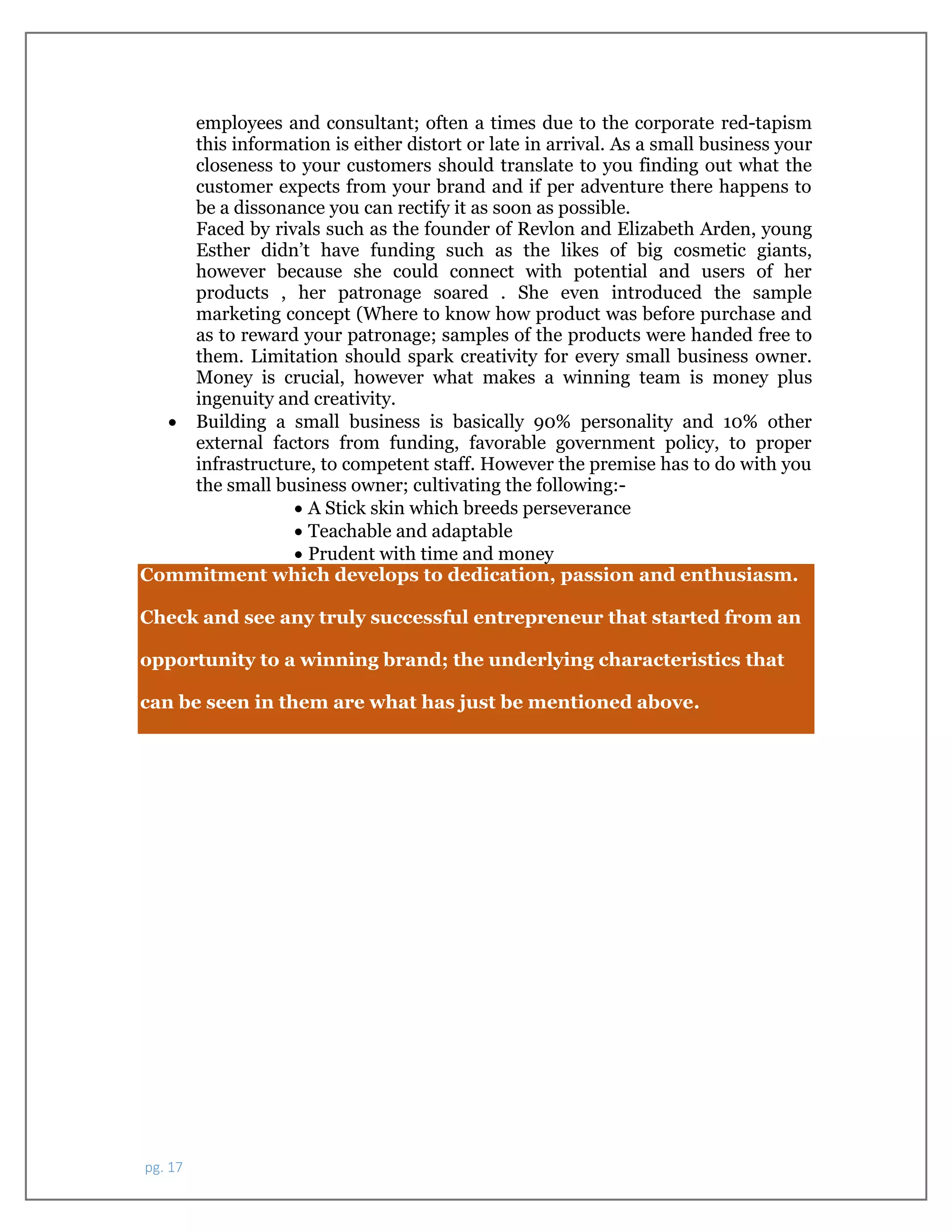 Lessons from great entrepreneurs | PDF