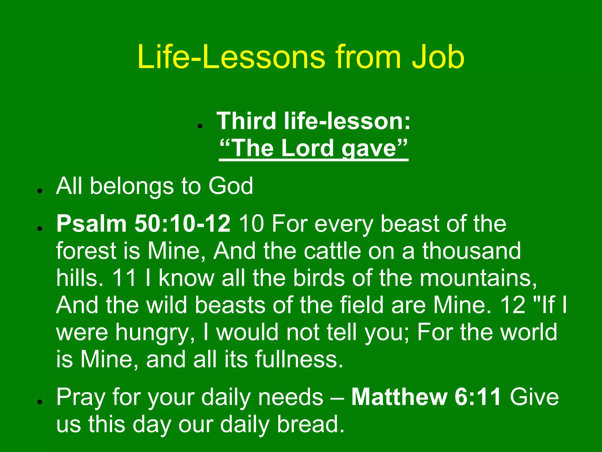 Lessons from job | PPT