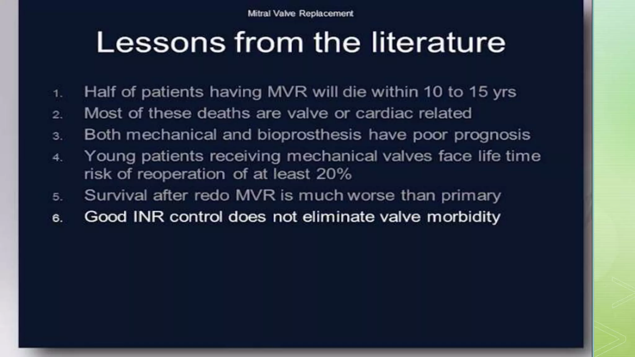 Mitral valve- Replacement/Repair- Lessons from literature | PPT