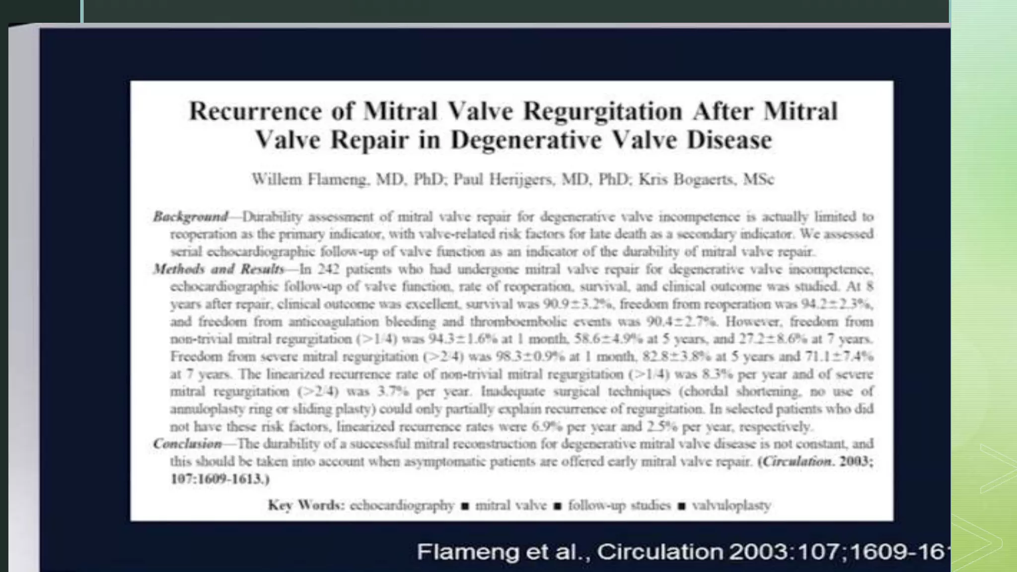 Mitral valve- Replacement/Repair- Lessons from literature | PPT