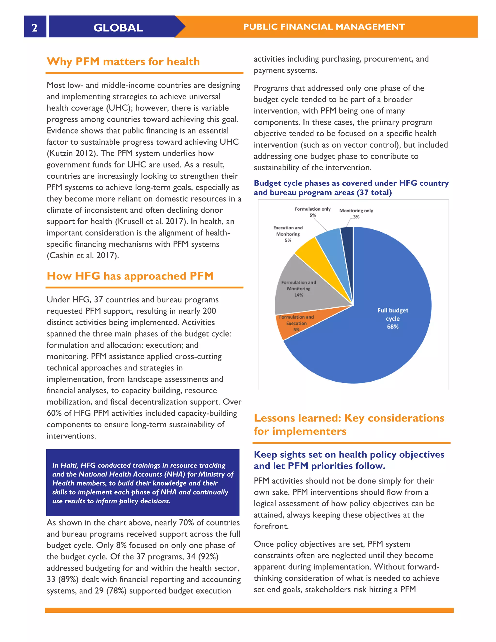 Lessons from pfm in the health sector final | PDF