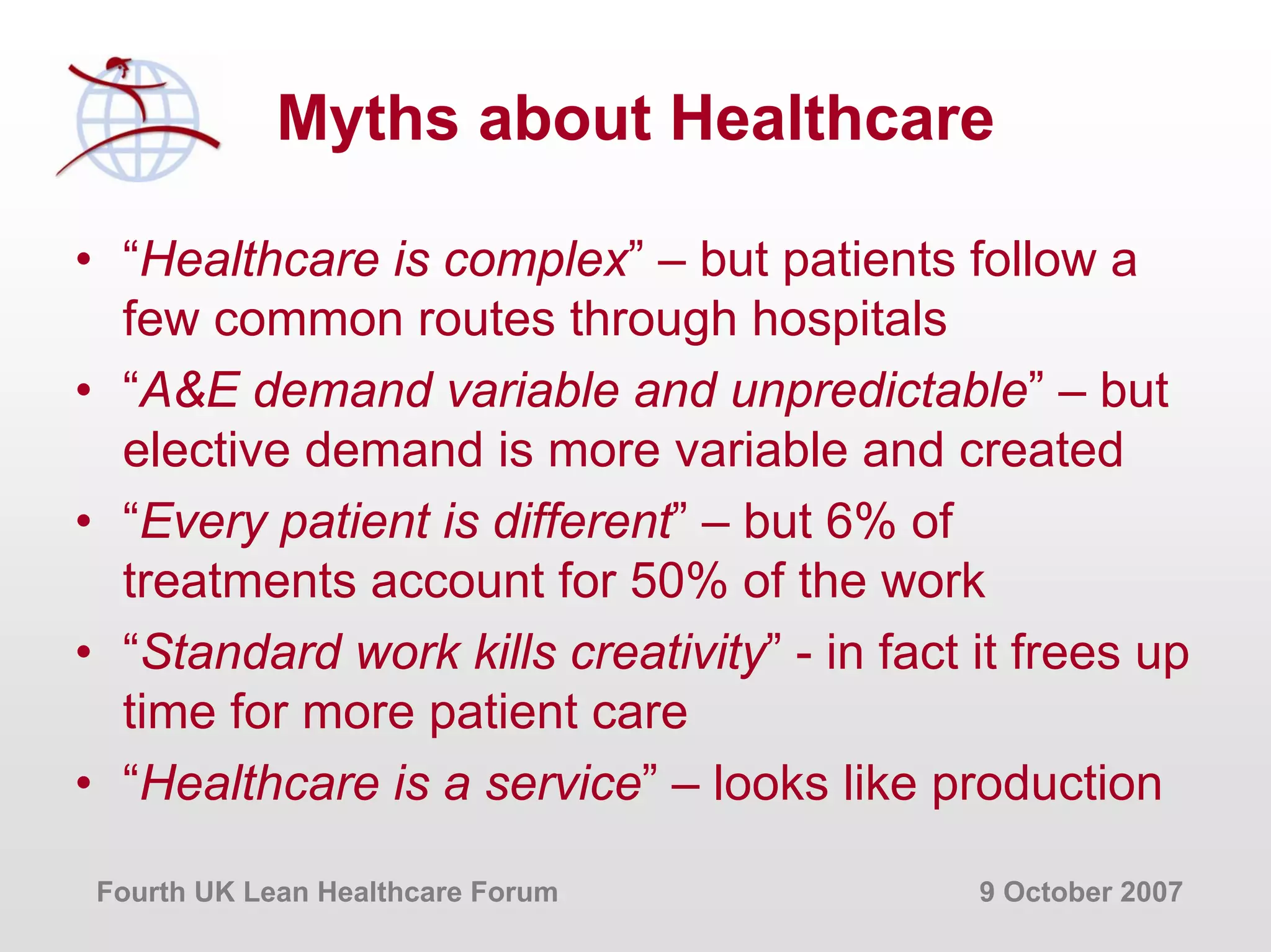 Lessons from the First Global Lean Healthcare Summit | PPT