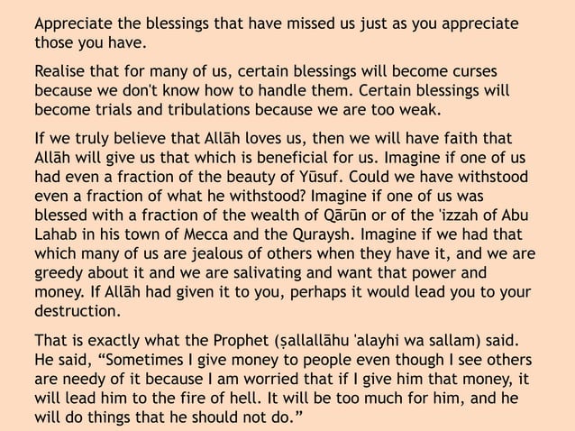 Lessons from the story of Prophet Yusuf / Joseph | PDF | Islam ...