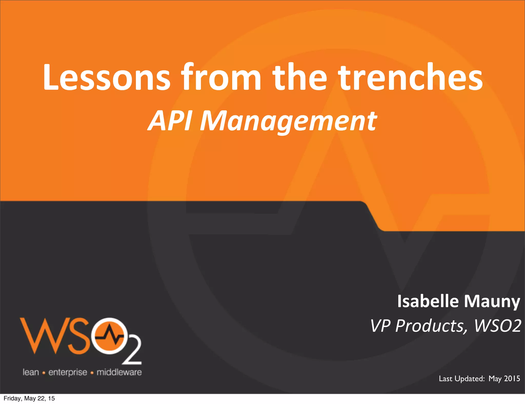 Lessons from the Trenches: Building an API-Centric Architecture | PPT