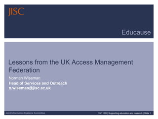 Lessons from the UK Access Management Federation | PPT
