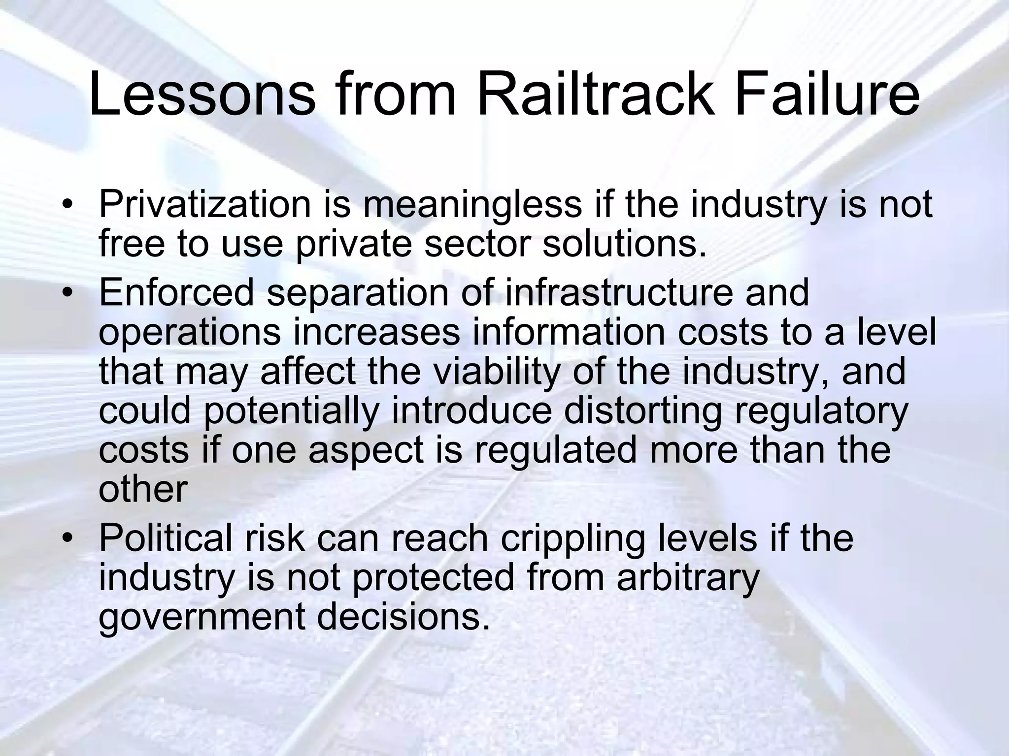 Lessons From Uk Rail Privatization Germany | PPT