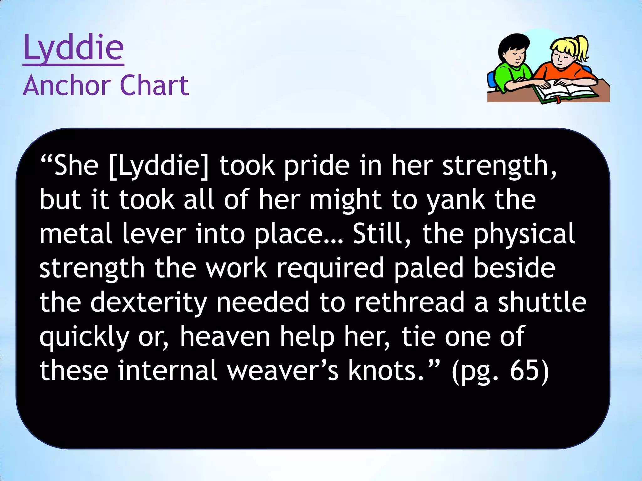 Lyddie: Lesson six, Unit 1 | PPTX