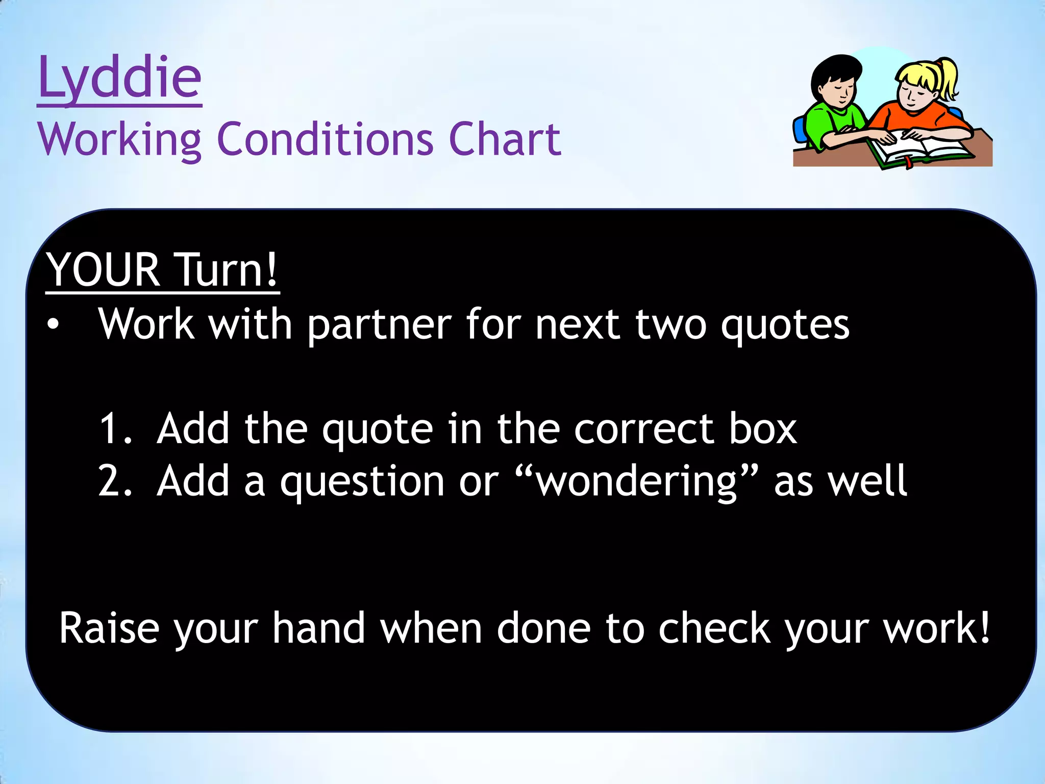 Lyddie: Lesson six, Unit 1 | PPTX