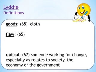 Lyddie: Lesson six, Unit 1 | PPTX | Needlework | Arts and Crafts