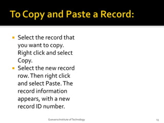 Lesson Six Entering And Editing Data In Tables | PPTX | Databases | Computer Software and ...