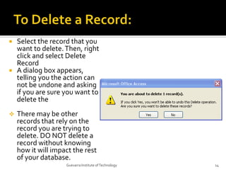 Lesson Six Entering And Editing Data In Tables | PPTX