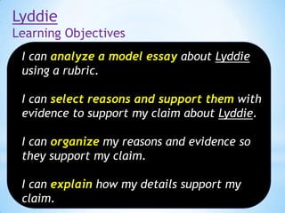 Lyddie:Lesson sixteen, Unit 1 | PPTX