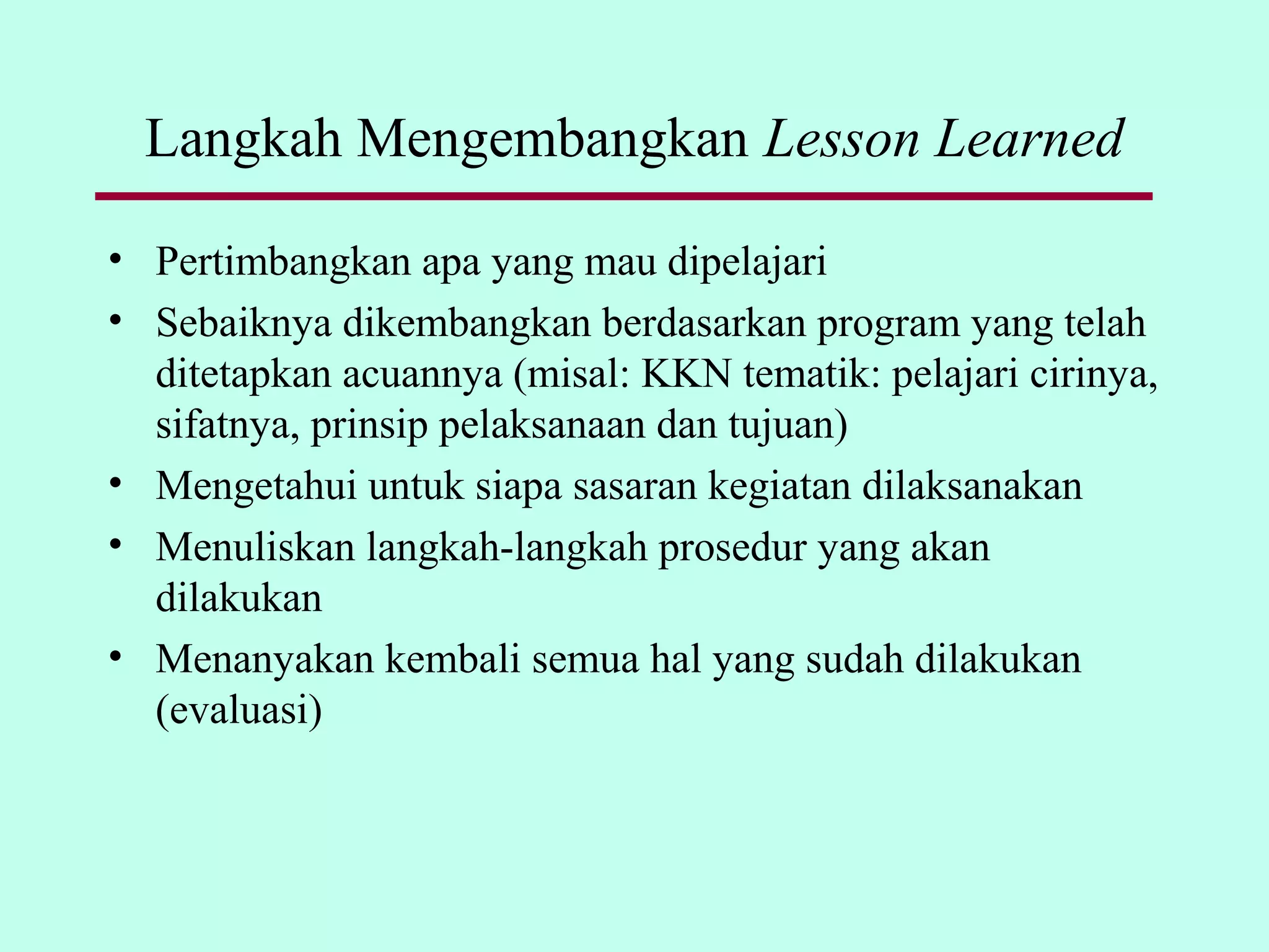 Lessonslearned | PPT