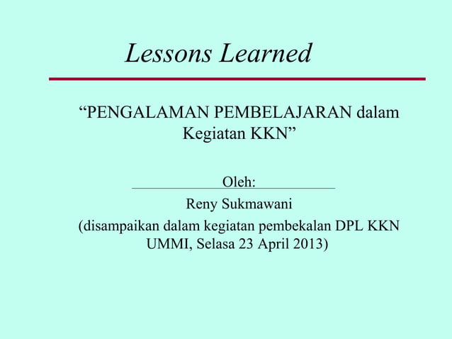 Lessonslearned | PPT