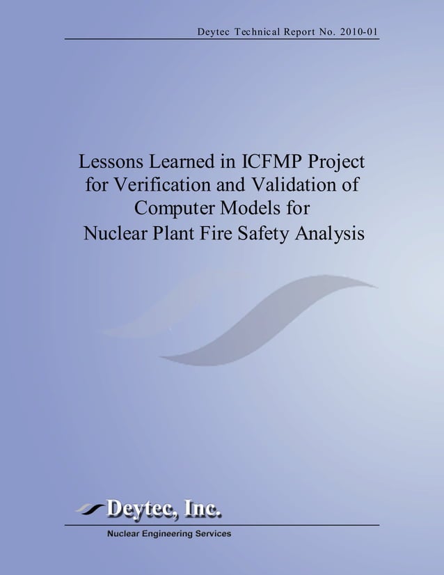 Lessons Learned in ICFMP Project for Verification and Validation of Computer Models for Nuclear ...