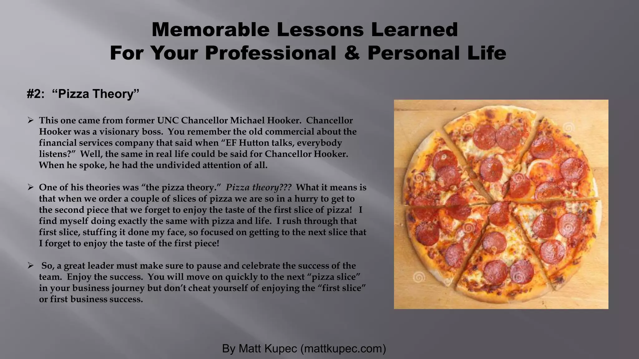 Memorable Lessons learned | PPT
