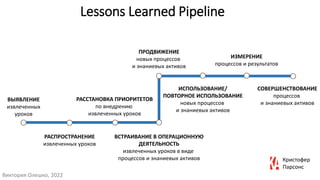 Работа с извлеченными уроками (Lessons Learned) | PPT